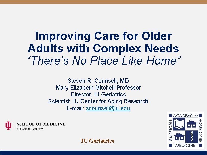 Improving Care for Older Adults with Complex Needs