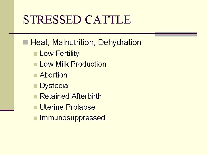 DROUGHT HEALTH PROBLEMS IN BEEF CATTLE Floron C