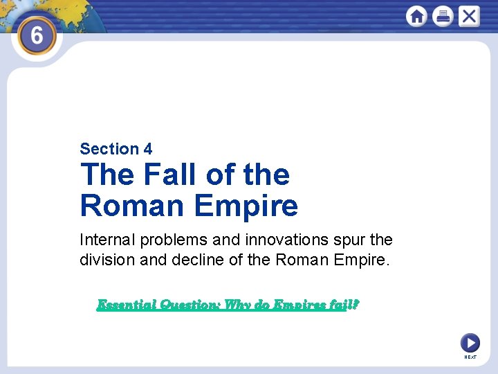 Section 4 The Fall of the Roman Empire