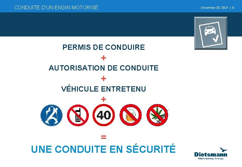 12 Safe Maintenance Rules CONDUITE DUN ENGIN MOTORIS