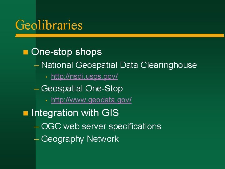 Resources for GIS and Spatial Analysis Mike Goodchild