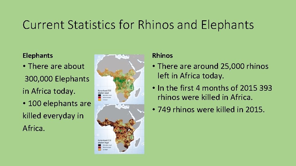 Poaching of Rhinos and Elephants Courtney Alber and