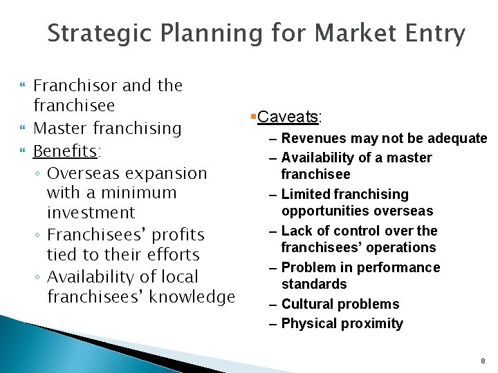 STRATEGIC PLANNING FOR MARKET ENTRY Chapter 1 Instructor