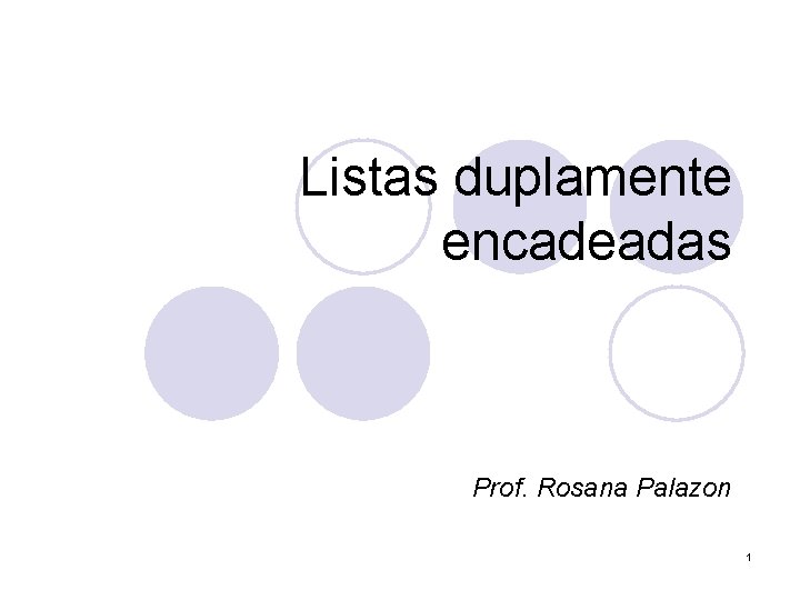 Listas duplamente encadeadas Prof Rosana Palazon 1 Listas