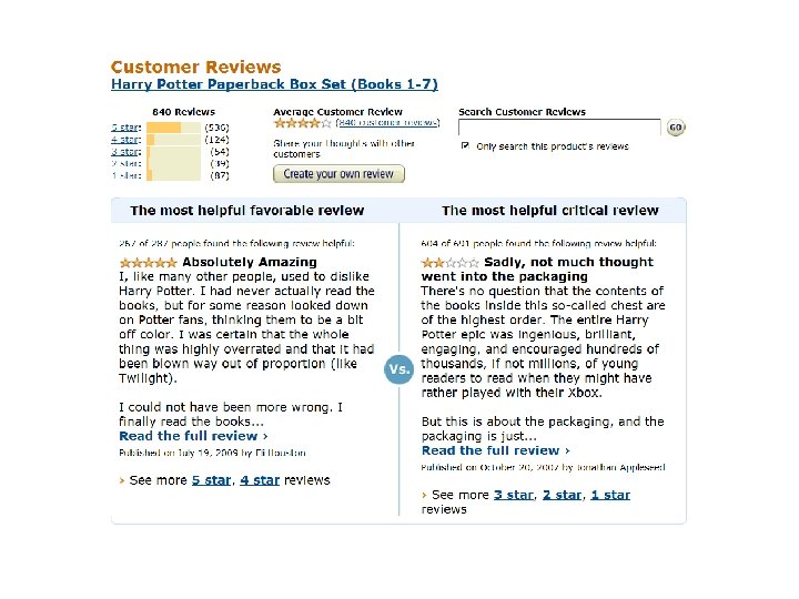 Rating and reputation Skills none Concepts user contributed