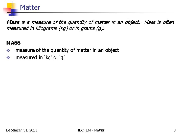 SNC 1 D CHEMISTRY ATOMS ELEMENTS COMPOUNDS Matter