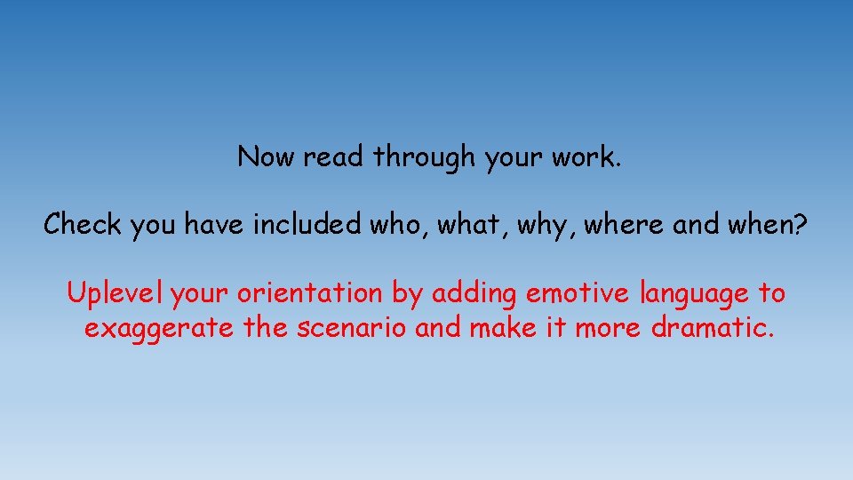 Friday th 5 February WALT plan and write