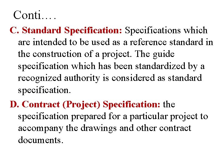 AUWC SPECIFICATION AND QUANTITY SURVEY CHAPTER 1 SPECIFICATION