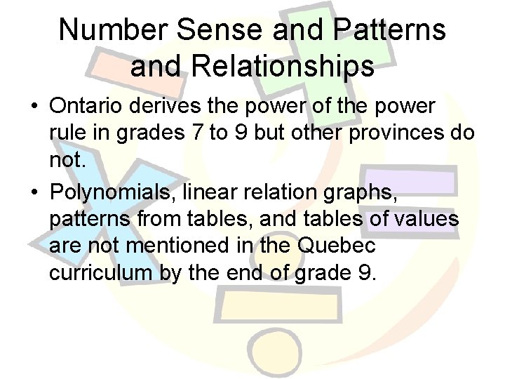 Content Comparison of Curriculum from the West Ontario