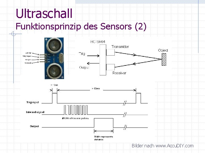 Ultraschall Funktionsprinzip des Sensors 1 Idee Laufzeit des