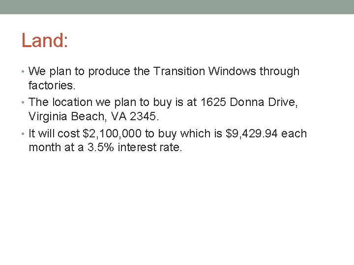 TRANSITION WINDOWS By Wesley Iobst and Joey Sullivan