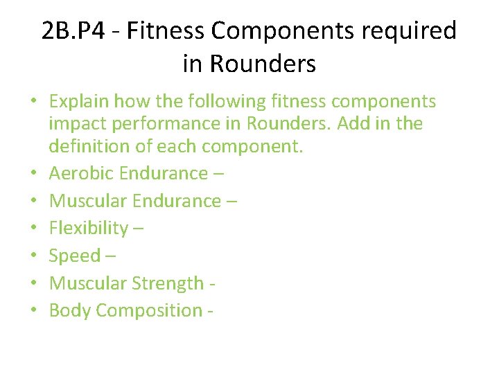 BTEC Sport Unit 2 Assignment 2 Your Name