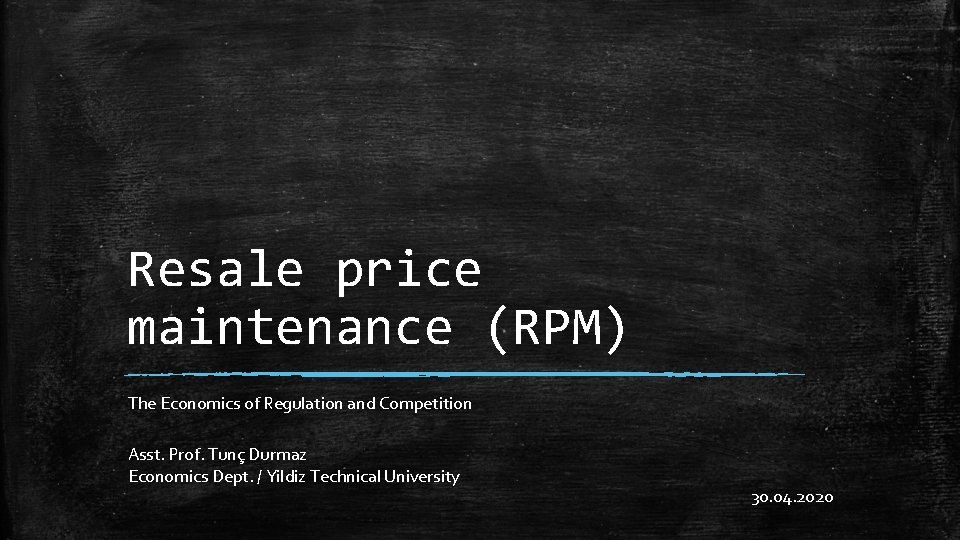 Resale price maintenance RPM The Economics of Regulation