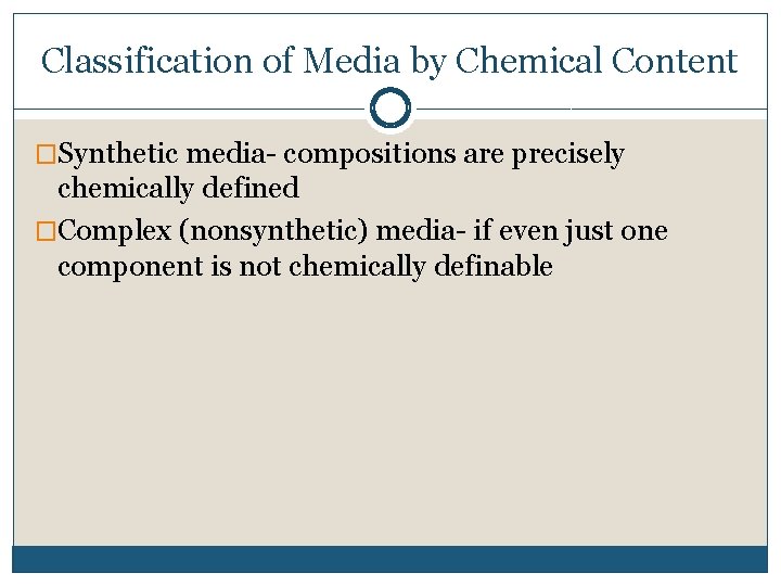 Culture media Media Providing Nutrients in the Laboratory