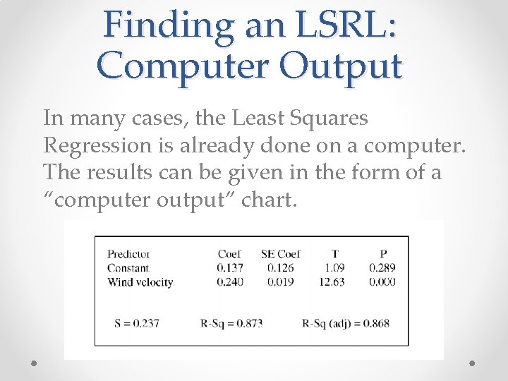 Unit 3 Scatterplots and Linear Regression More Ways