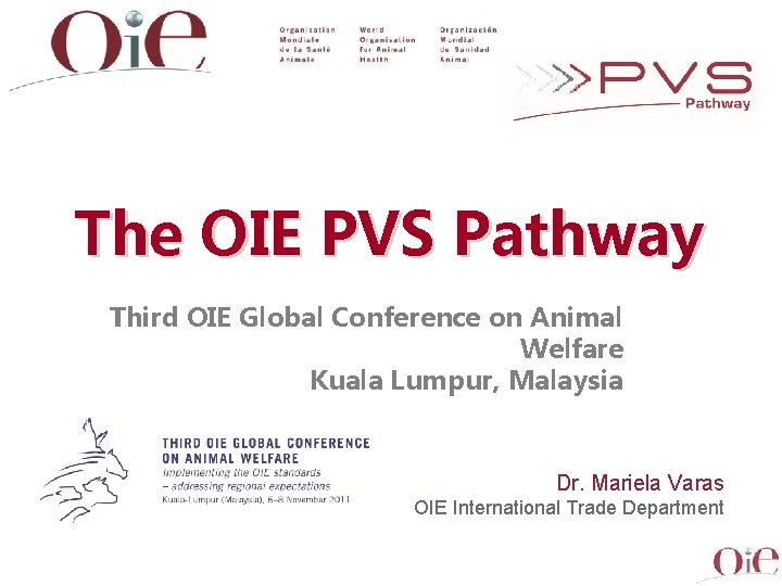 The OIE PVS Pathway Third OIE Global Conference
