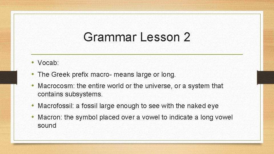 th 7 Grade Grammar Vocabulary and Notes Instructions
