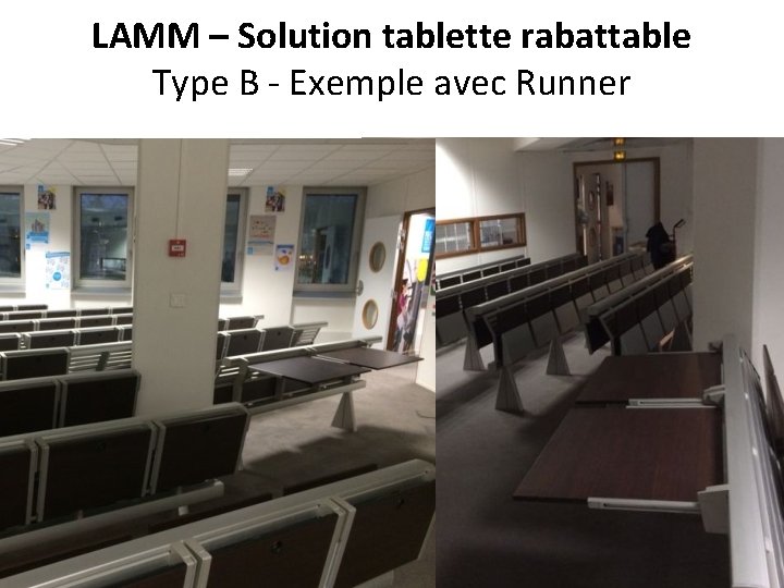 LAMM Tablette filante autoportante Type A Exemple avec