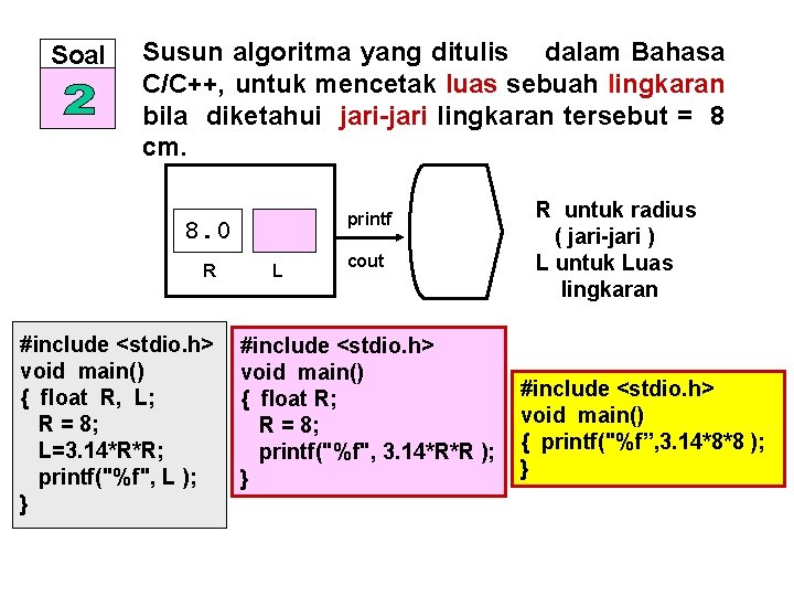 Soal Susun algoritma yang ditulis dalam Bahasa CC