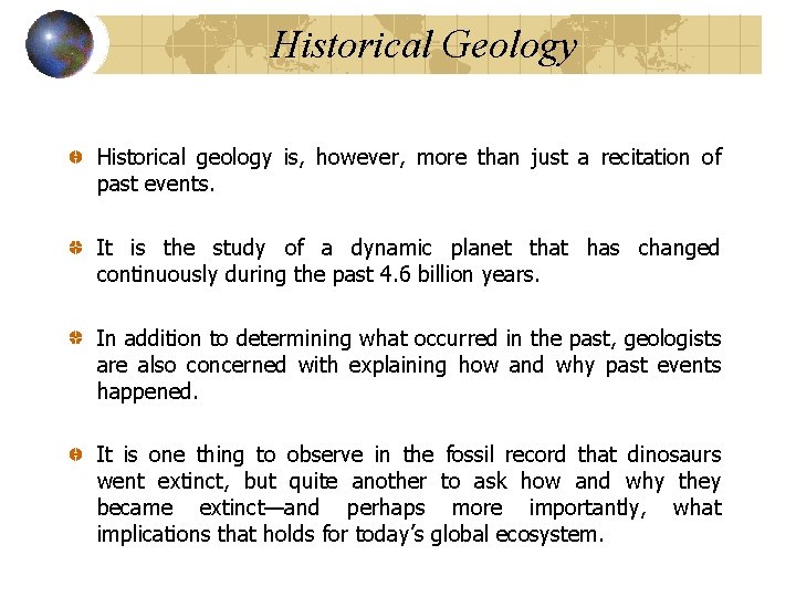 Introduction to Historical Geology Unit 1 GEO 107