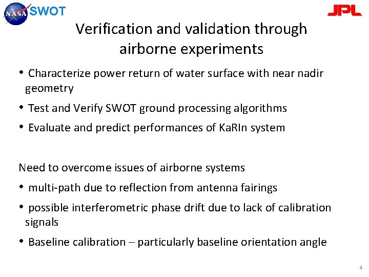 SWOT Near Nadir Kaband SAR Interferometry SWOT Airborne