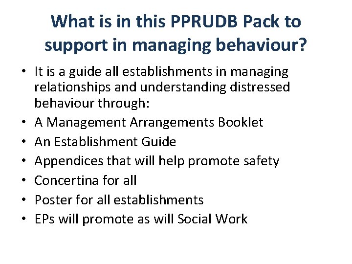 SLC Promoting Positive Relationships and Understanding Distressed Behaviour