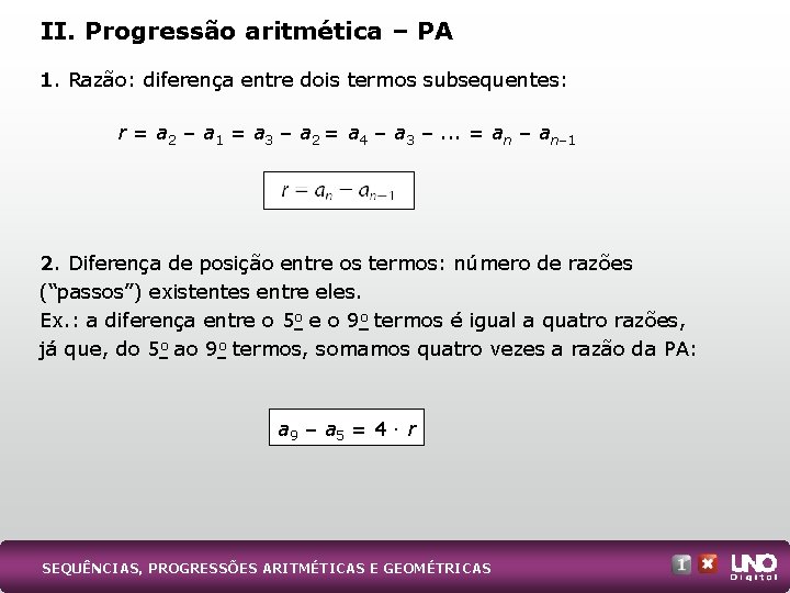 O que voc deve saber sobre SEQUNCIAS PROGRESSES