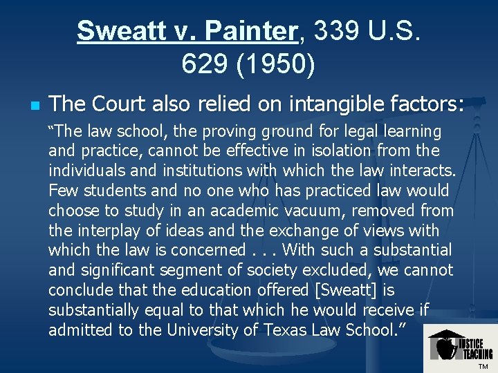 Separate But Equal The History of Segregation in