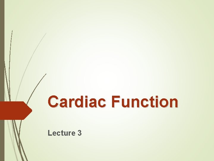 Cardiac Function Lecture 3 Introduction Although the heart