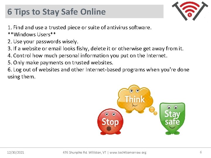 Technology For Tomorrow Internet Safety Carly Stine Program