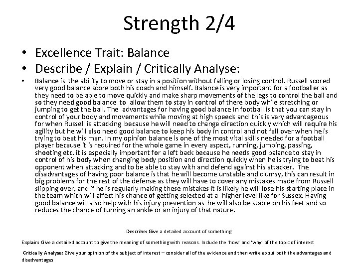Unit 27 referral 22 Task 2 Performance Strengths