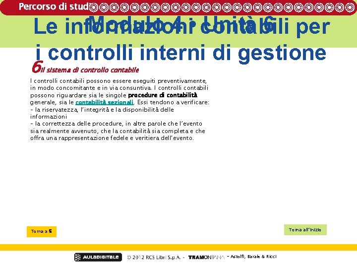 Percorso di studio Modulo 4 contabili Unit 6