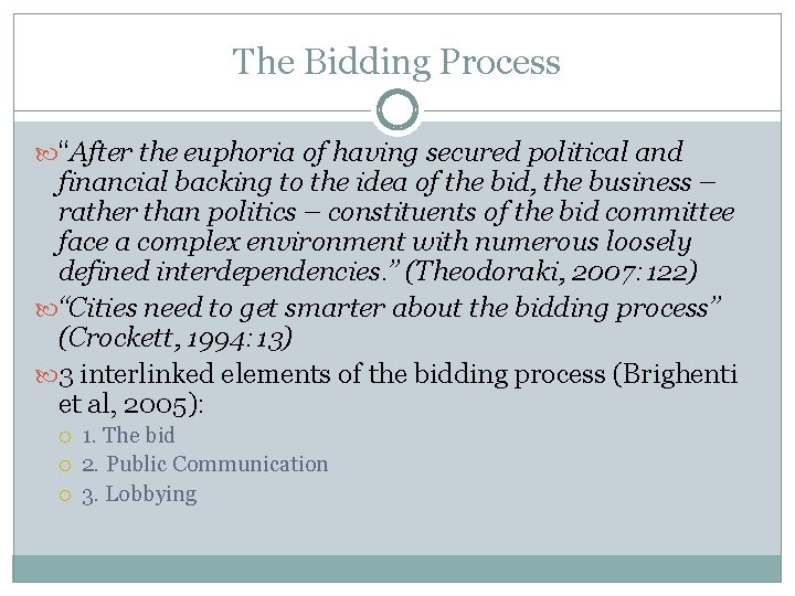 Tactics and Techniques for the Bidding Process MAKING