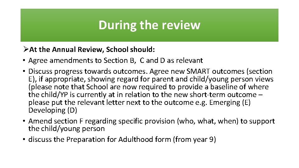 EHC Plan AnnualInterim Review Process Louise Bartos Head