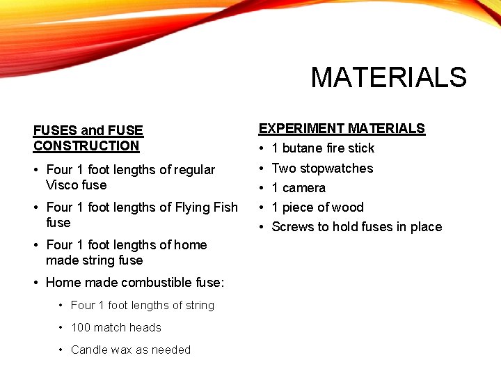 HOW FAST FUSES BURN Question How fast will