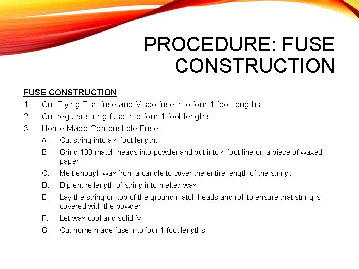 HOW FAST FUSES BURN Question How fast will