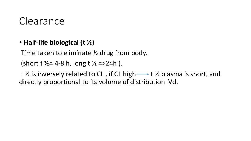 Pharmacology 1 Dr Saed Mohammed Ibrahim 20192020 Clearance