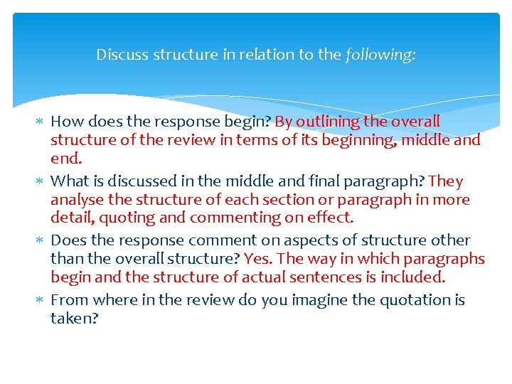 Lesson 4 Question 3 Objectives To revise what