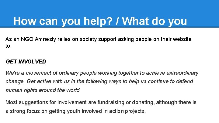 What is Amnesty International and what does it