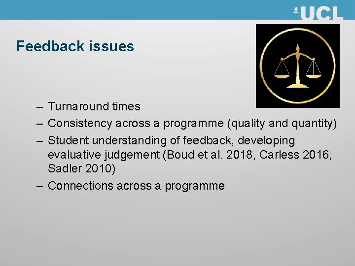 Changing Feedback Practices Across an Institution Teresa Mc