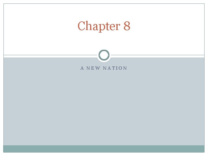 Chapter 8 A NEW NATION George Washington in