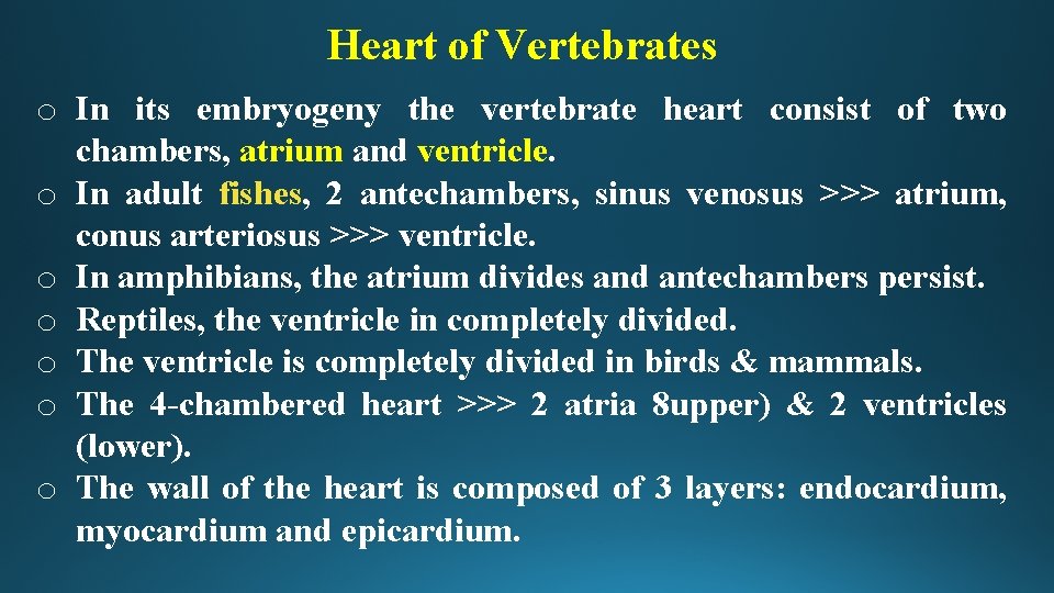 Circulatory System o Ensures the exchange of substances