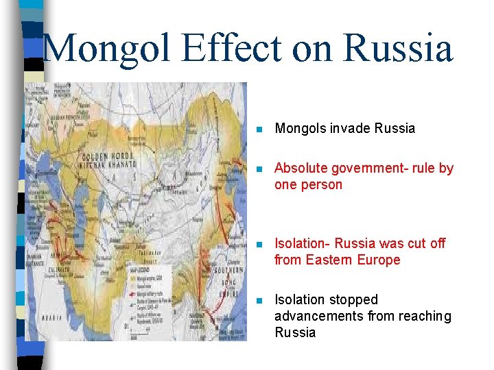 The Mongols n AIM Determine the effects of