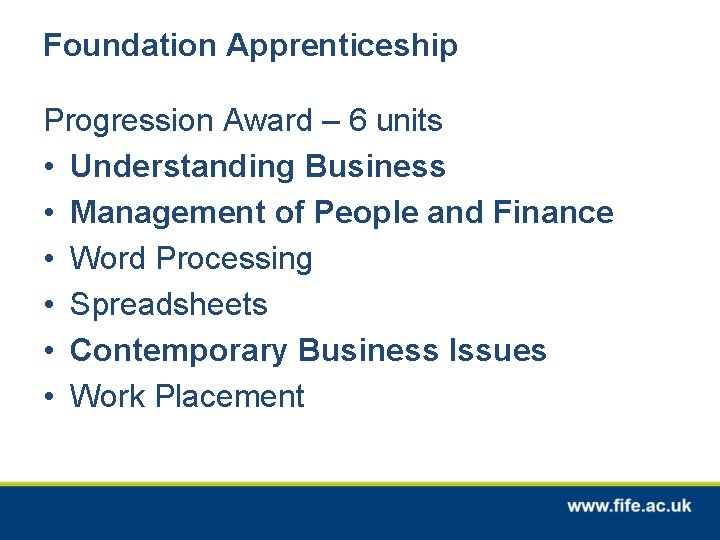 Foundation Apprenticeship in Business Skills Understanding Business Role