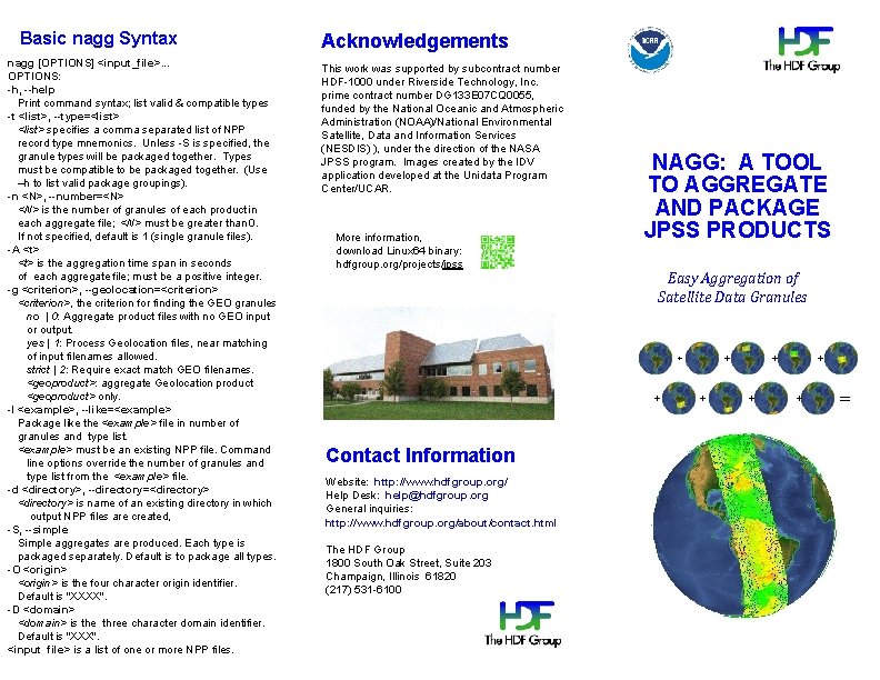 Basic nagg Syntax nagg OPTIONS inputfile OPTIONS h