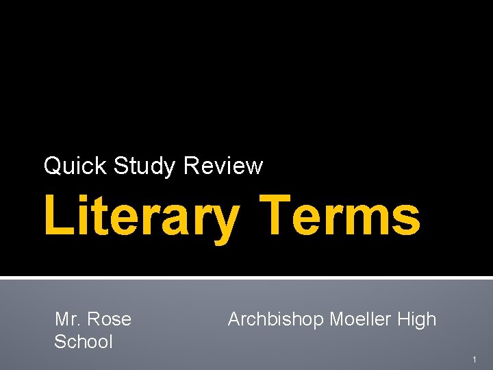 Quick Study Review Literary Terms Mr Rose School