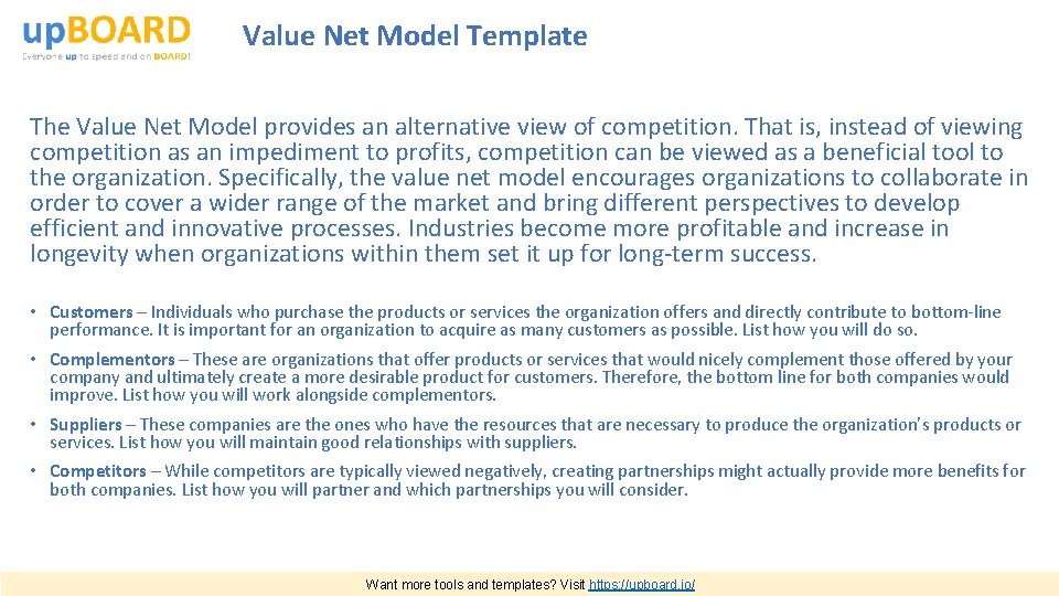 Value Net Model Template The Value Net Model
