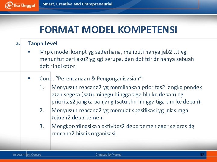 MODEL KOMPETENSI PERTEMUAN 7 Dra Sri Hastuti Handayani