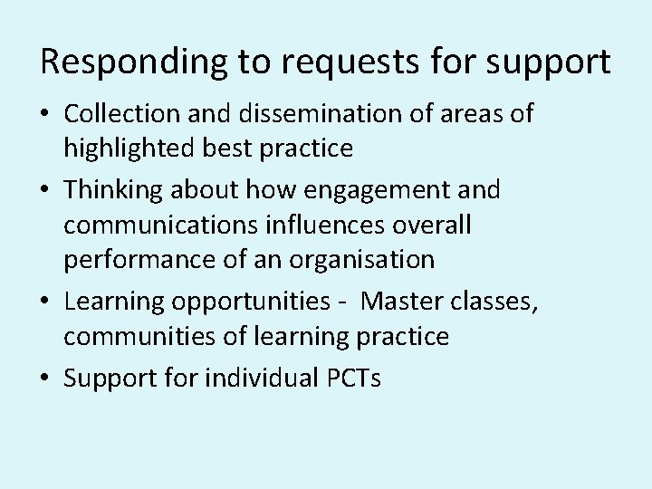 World Class Commissioning How was it for us