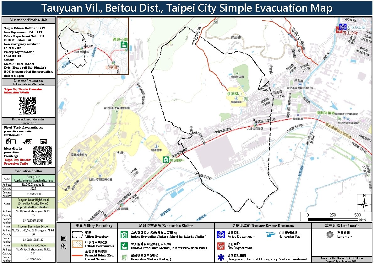 Tauyuan Vil Beitou Dist Taipei City Simple Evacuation